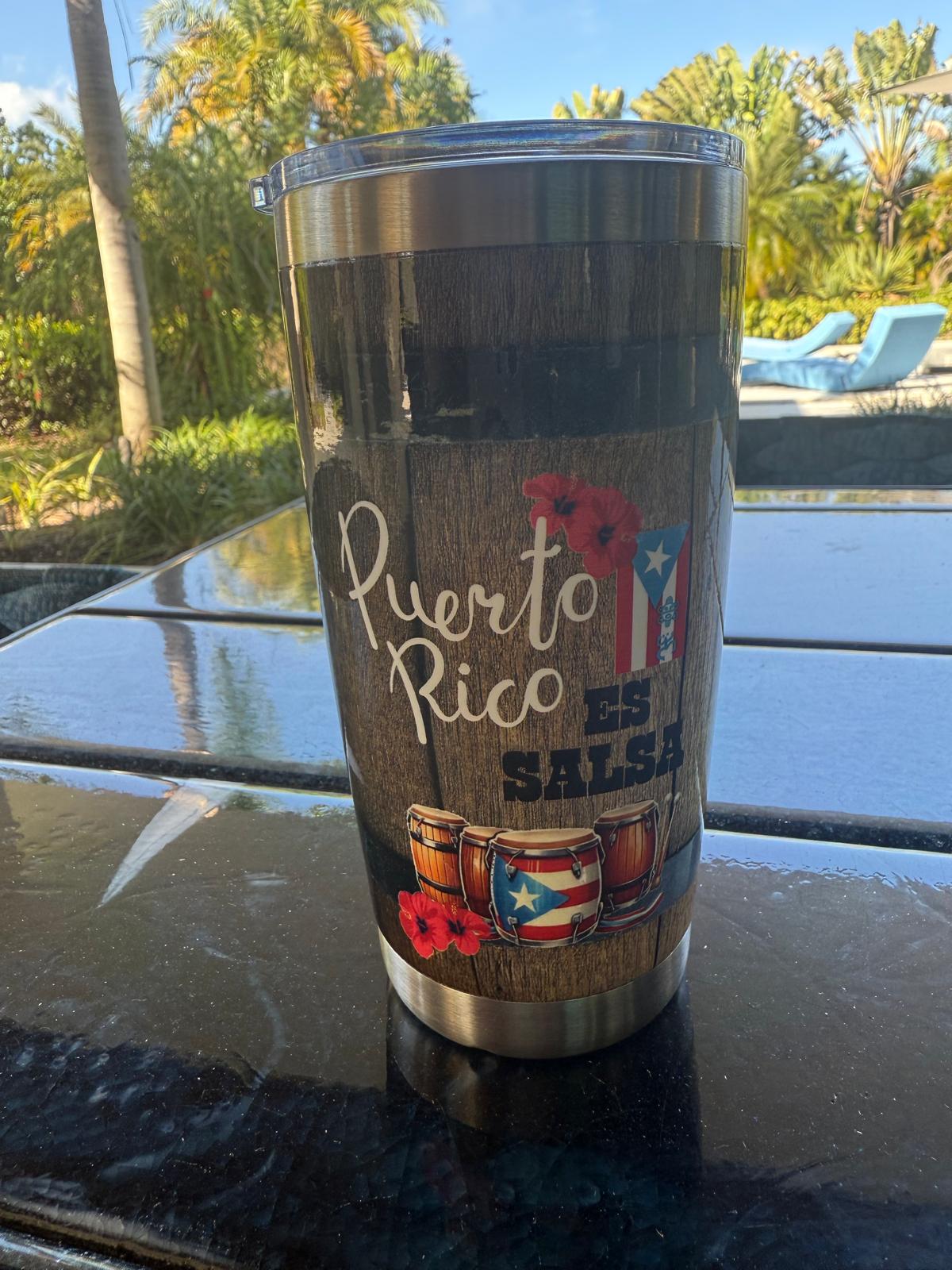 Puerto Rico Es Salsa 20oz Barrel Tumbler – Tainowears NYC