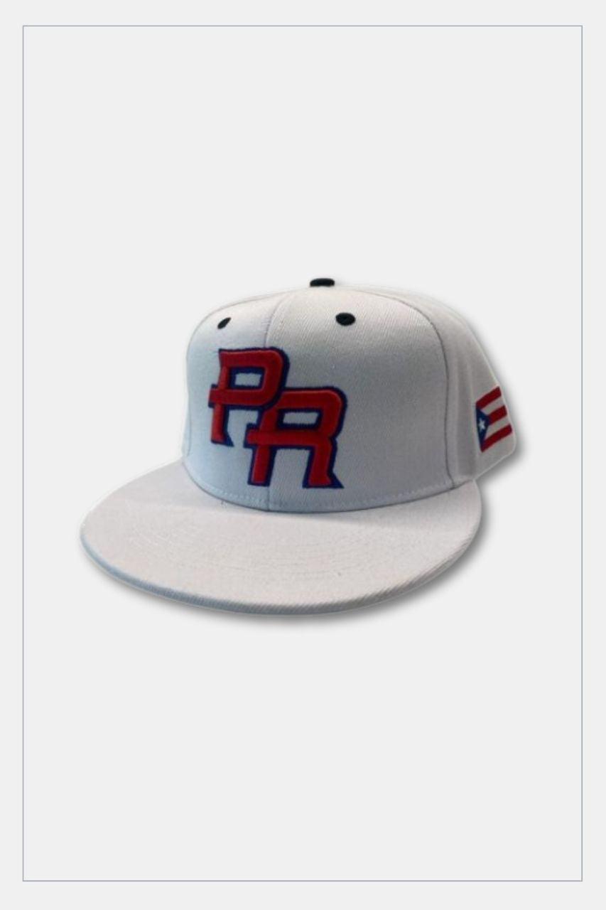 Puerto Rico White Snapback Cap with PR Embroidery & Flag | Adjustable ...